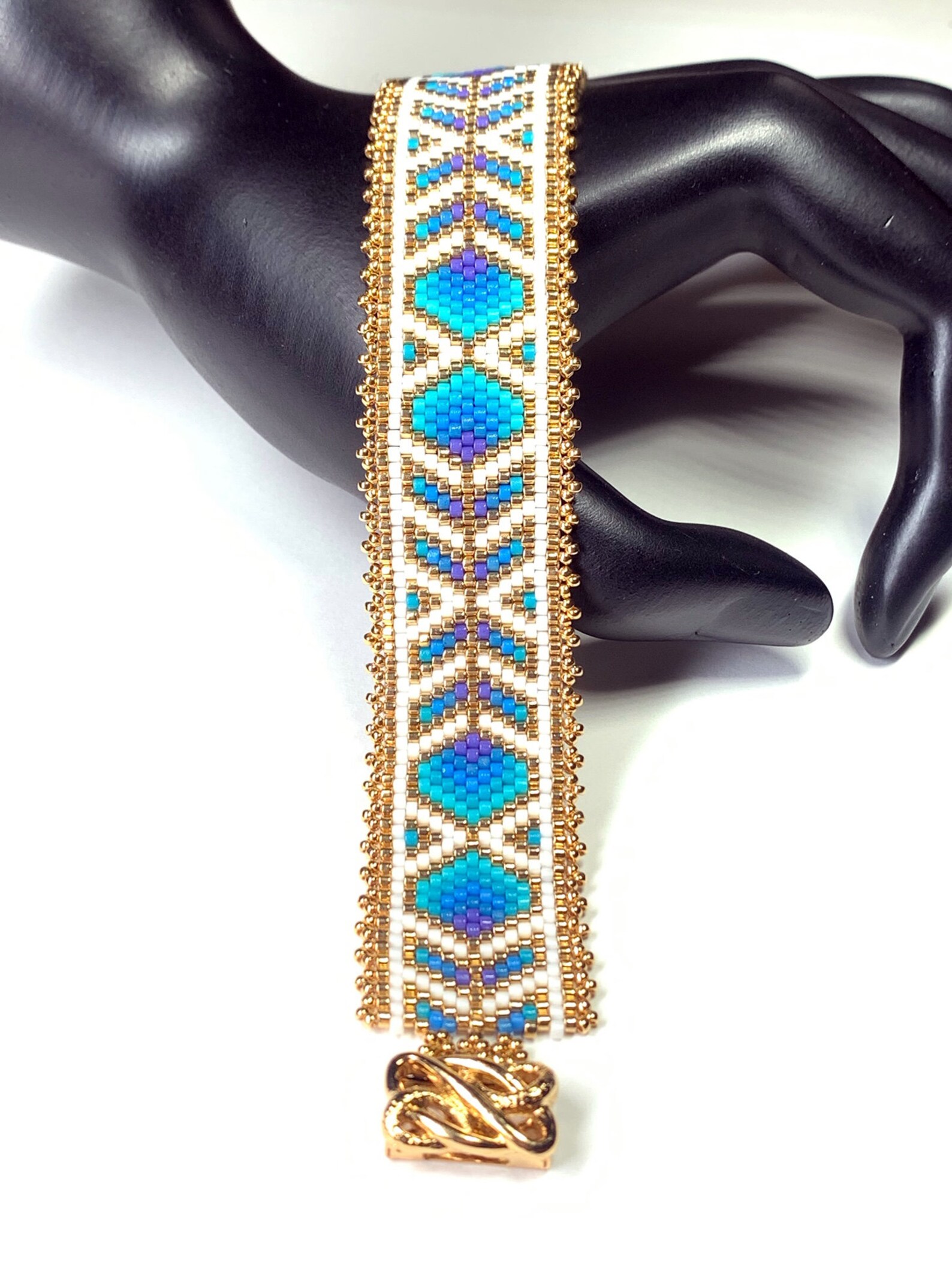 PATTERN - Single Peyote - Peacock Feather Duo Bracelet - Etsy