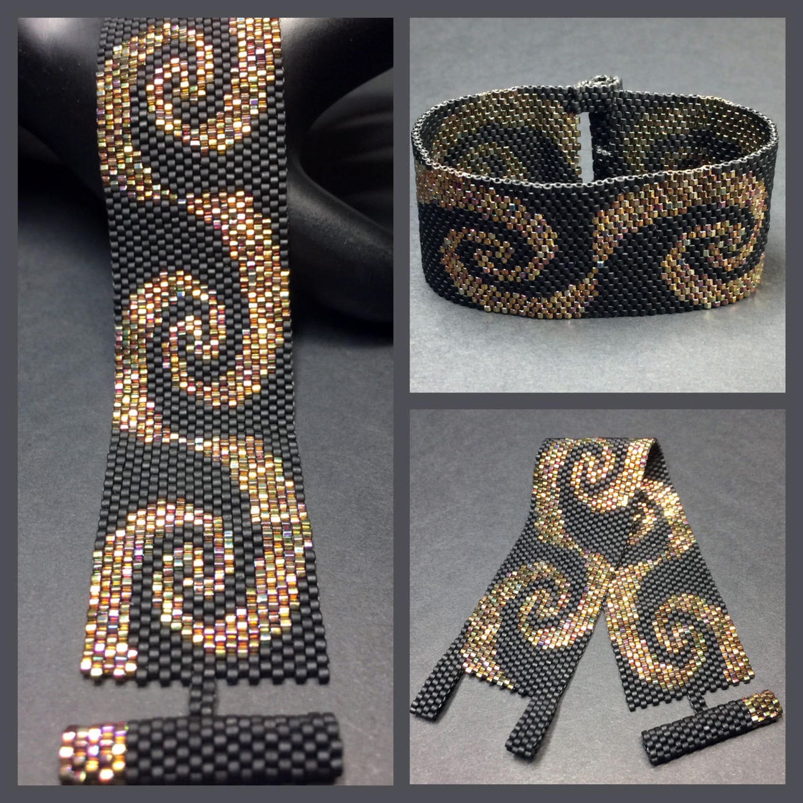 PATTERN - Single Peyote - Simply Swirls Bracelet - Etsy