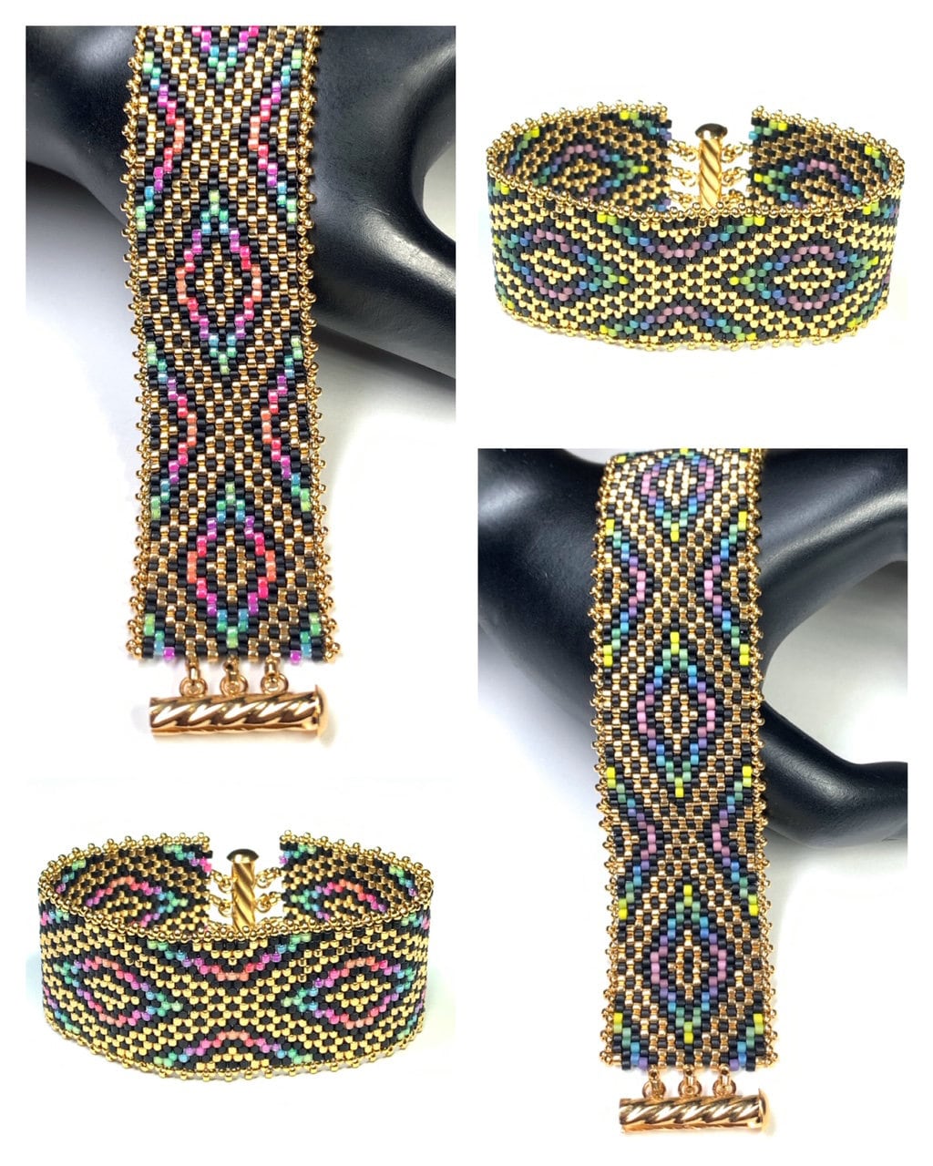 PATTERN - Single Peyote - Daisy Chain Diamonds Bracelet - Etsy