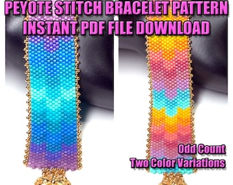 PATTERN Single Peyote Diagonal Arrows Bracelet | Etsy