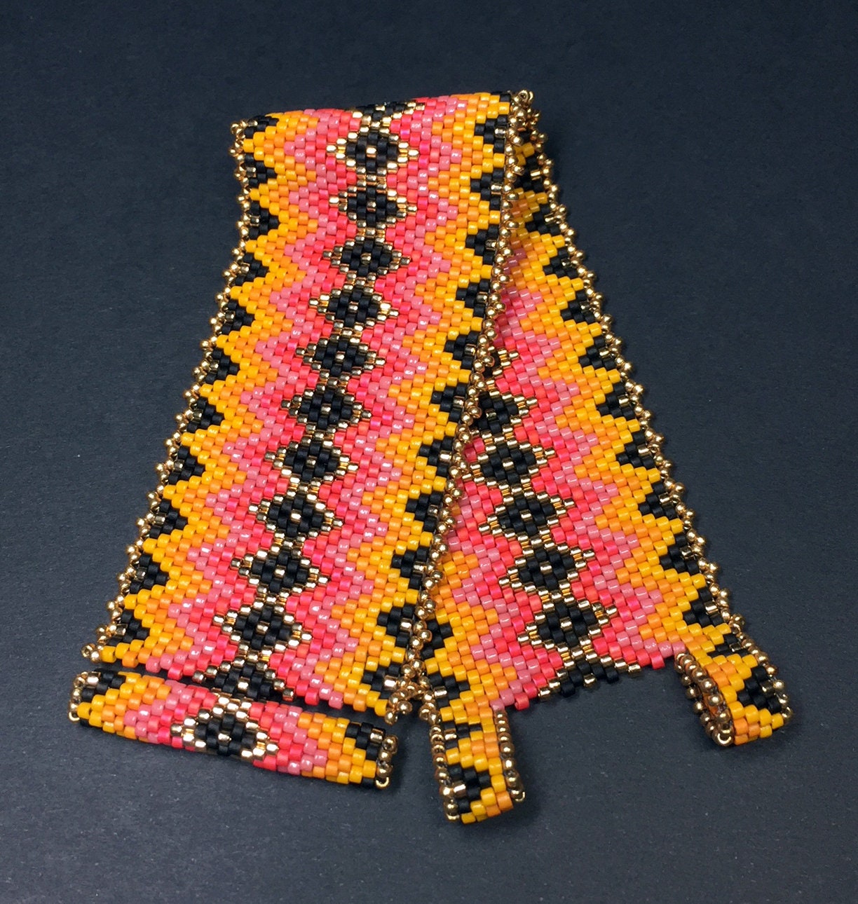 PATTERN Single Peyote Diamond Sunset Bracelet | Etsy