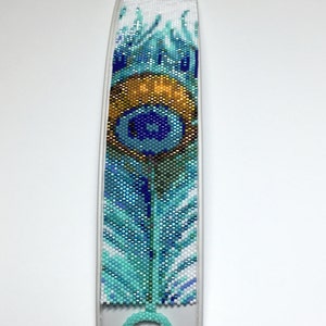 PATTERN - Single Peyote - Peyote Fancy Peacock Feather Bracelet - Etsy