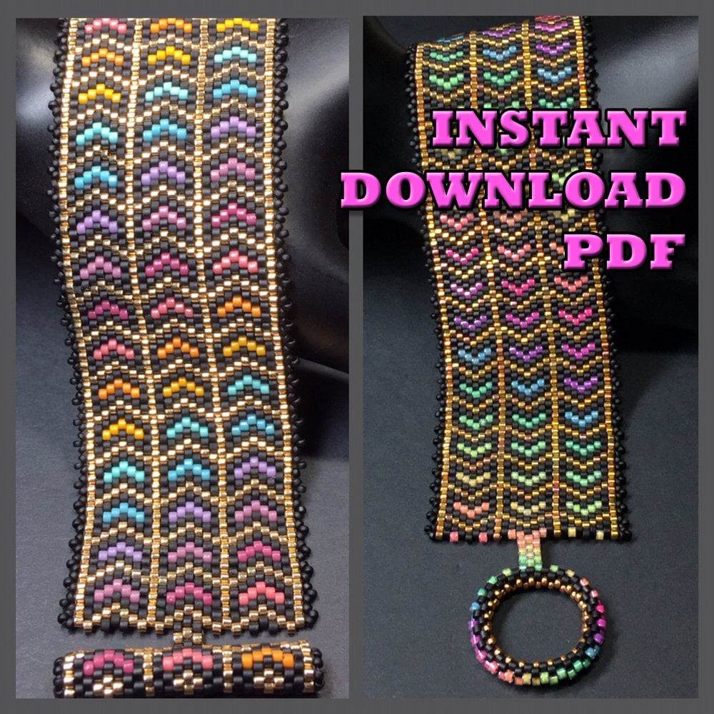 PATTERN Single Peyote Diagonal Arrows Bracelet - Etsy Canada