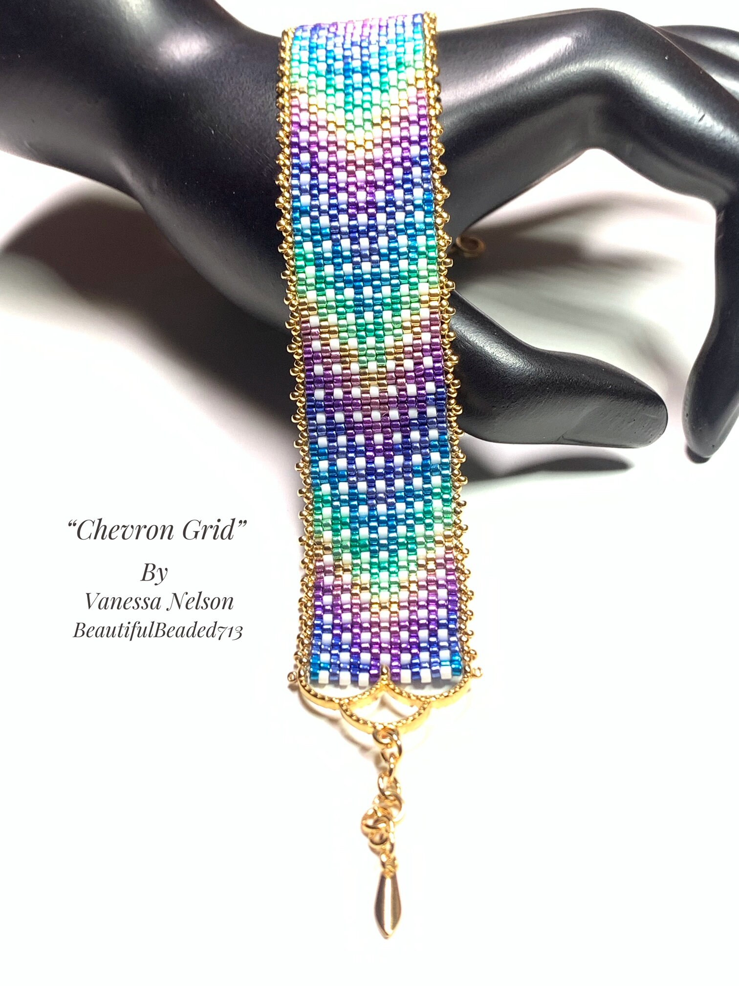 PATTERN Single Peyote Chevron Grid Bracelet - Etsy