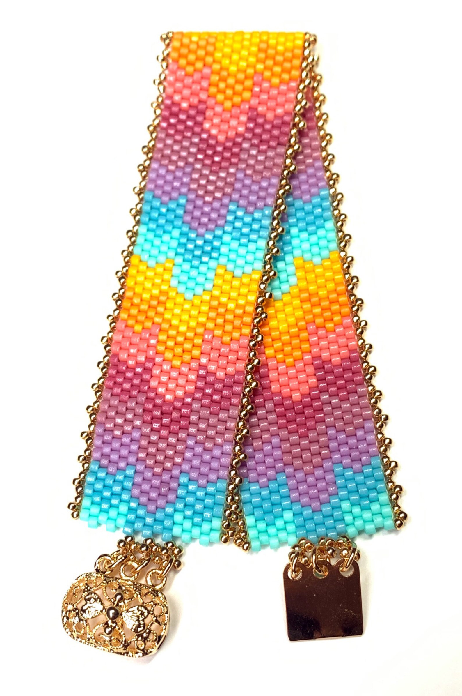 PATTERN - Single Peyote - Quilted Arrows Bracelet - Etsy