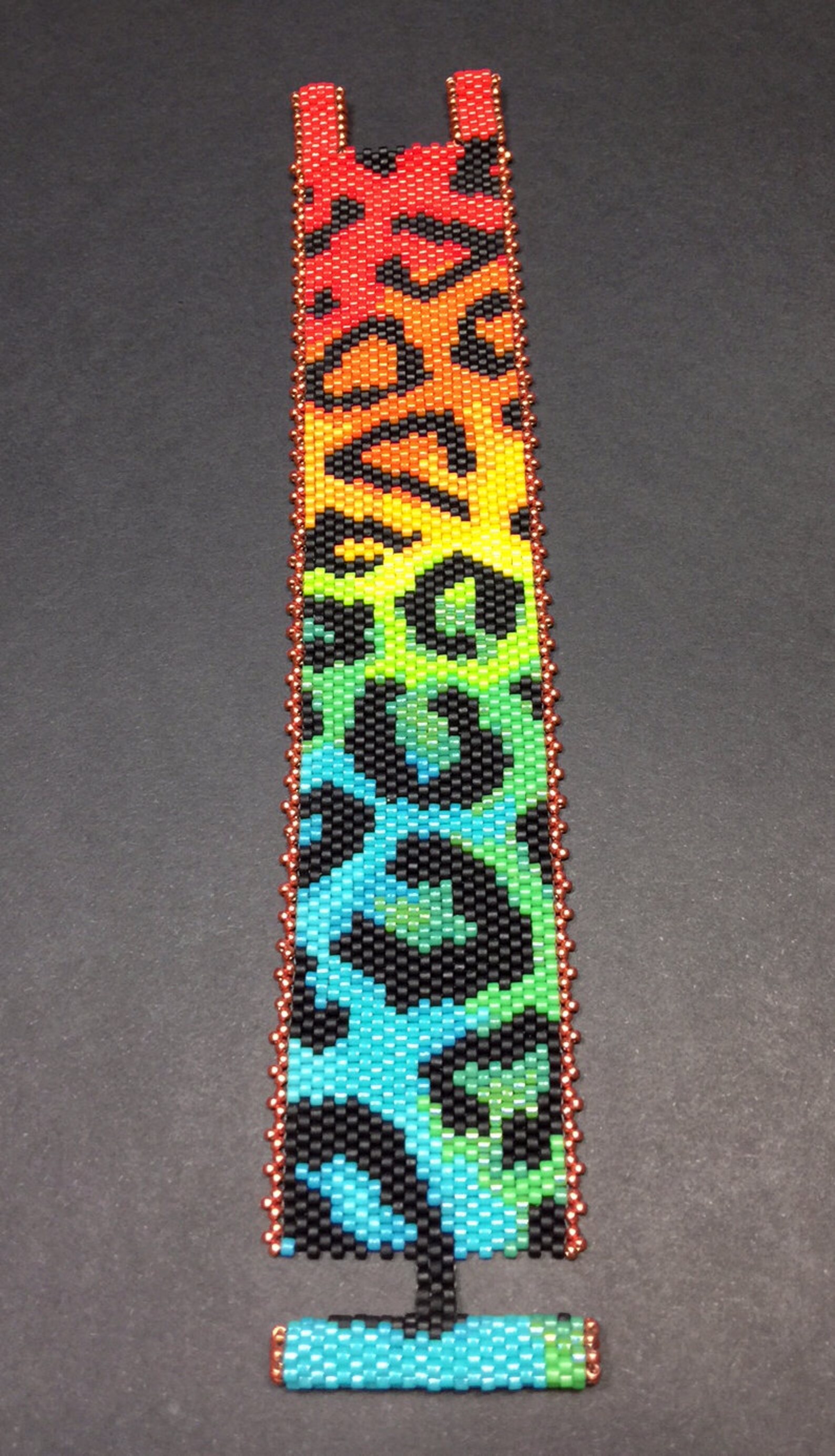 PATTERN - Single Peyote - Rainbow Cheetah Print Bracelet - Etsy