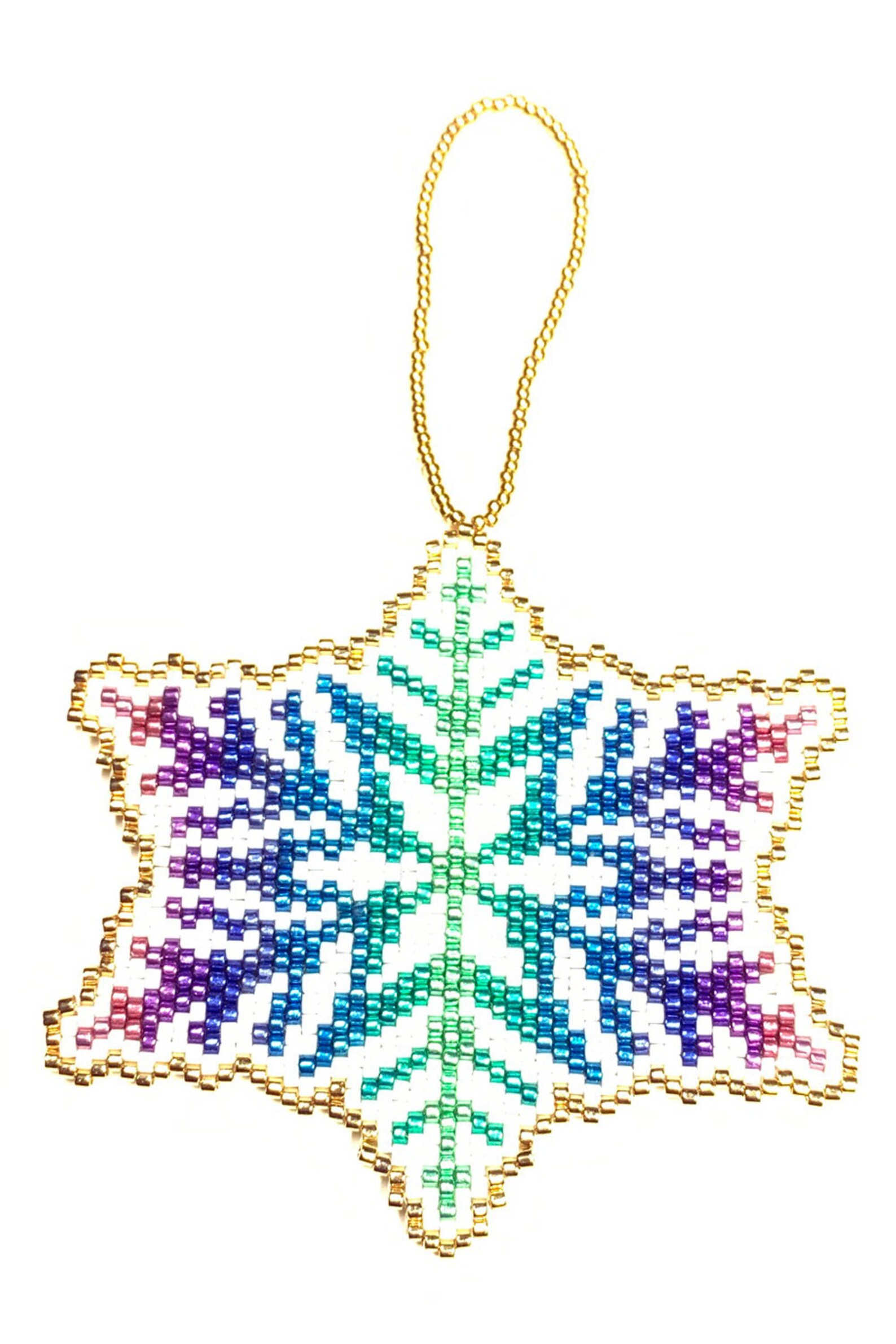 PATTERN Rainbow Snowflake Ornament - Etsy