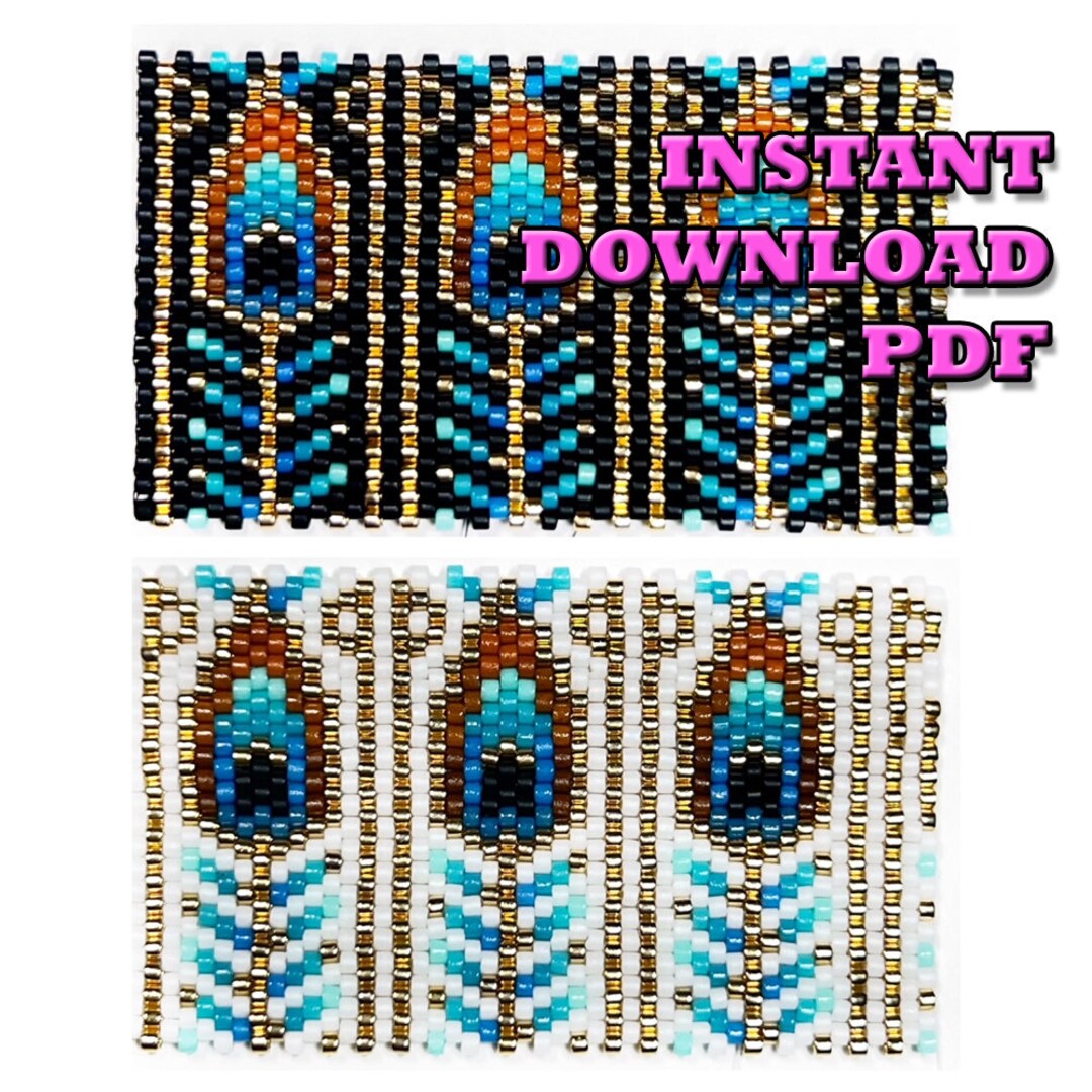 PATTERN - Single Peyote - Peacock Feather Filigree Pen Wrap - Etsy