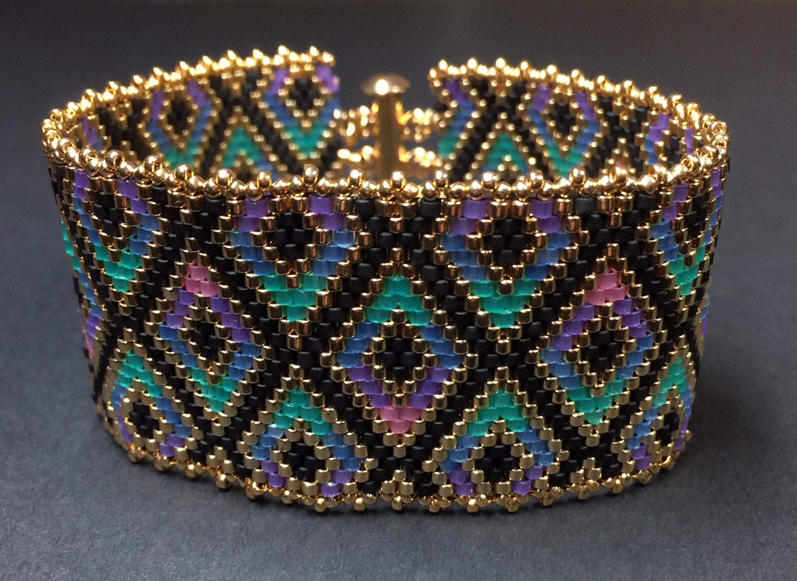 PATTERN Single Peyote Diamond Pathways Bracelet - Etsy