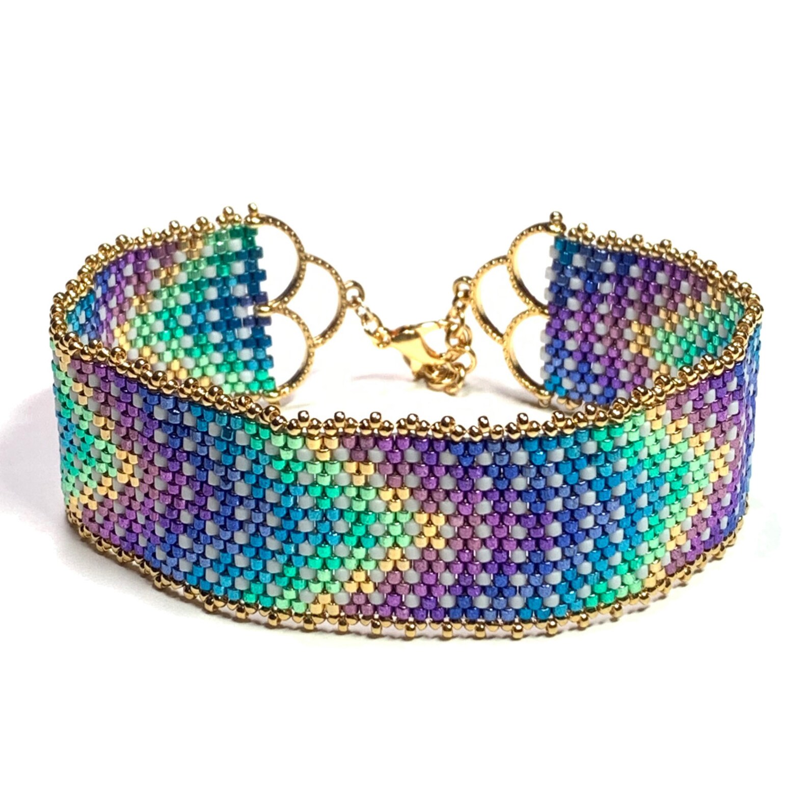 PATTERN - Single Peyote - Chevron Grid Bracelet - Etsy