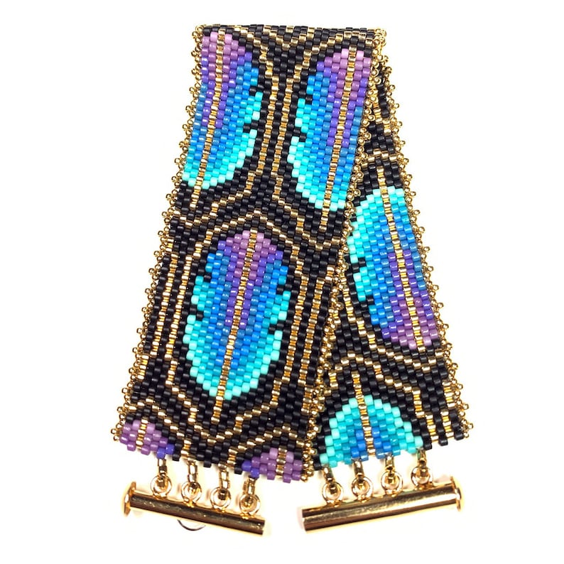 PATTERN Single Peyote Feather Frame Bracelet - Etsy