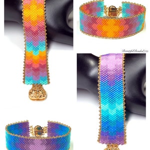 PATTERN - Single Peyote - Quilted Arrows Bracelet - Etsy