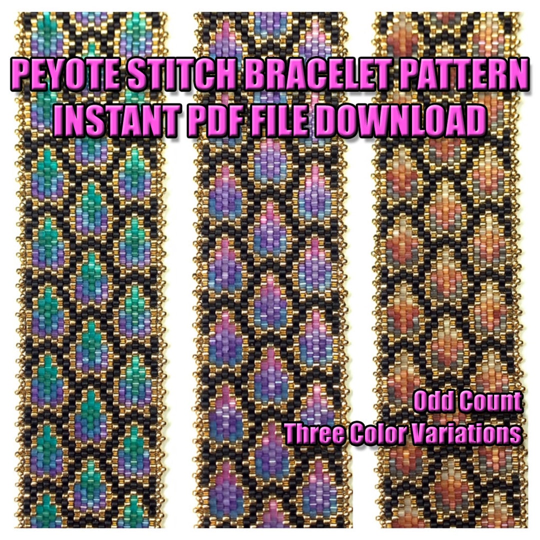 PATTERN - Single Peyote - Dragon Scales Bracelet - Etsy