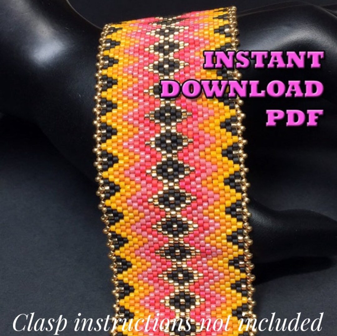 PATTERN - Single Peyote - Diamond Sunset Bracelet - Etsy