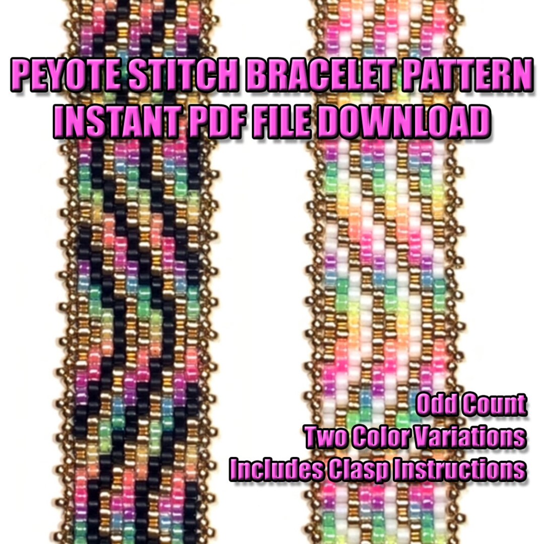 PATTERN - Single Peyote - Luminous Neon Wave Bracelet - Etsy