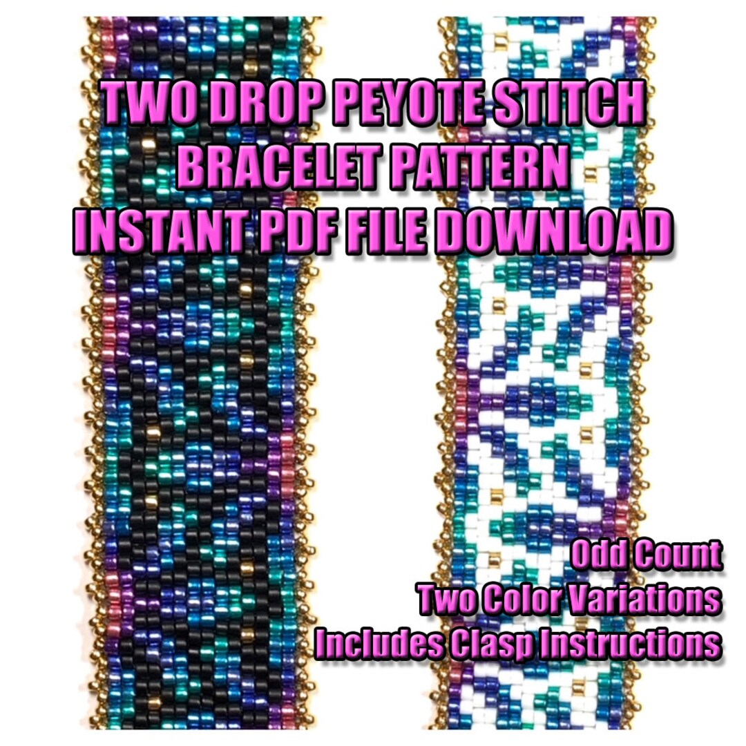 PATTERN - 2 Drop Peyote - Seamless Daisies Bracelet - Etsy