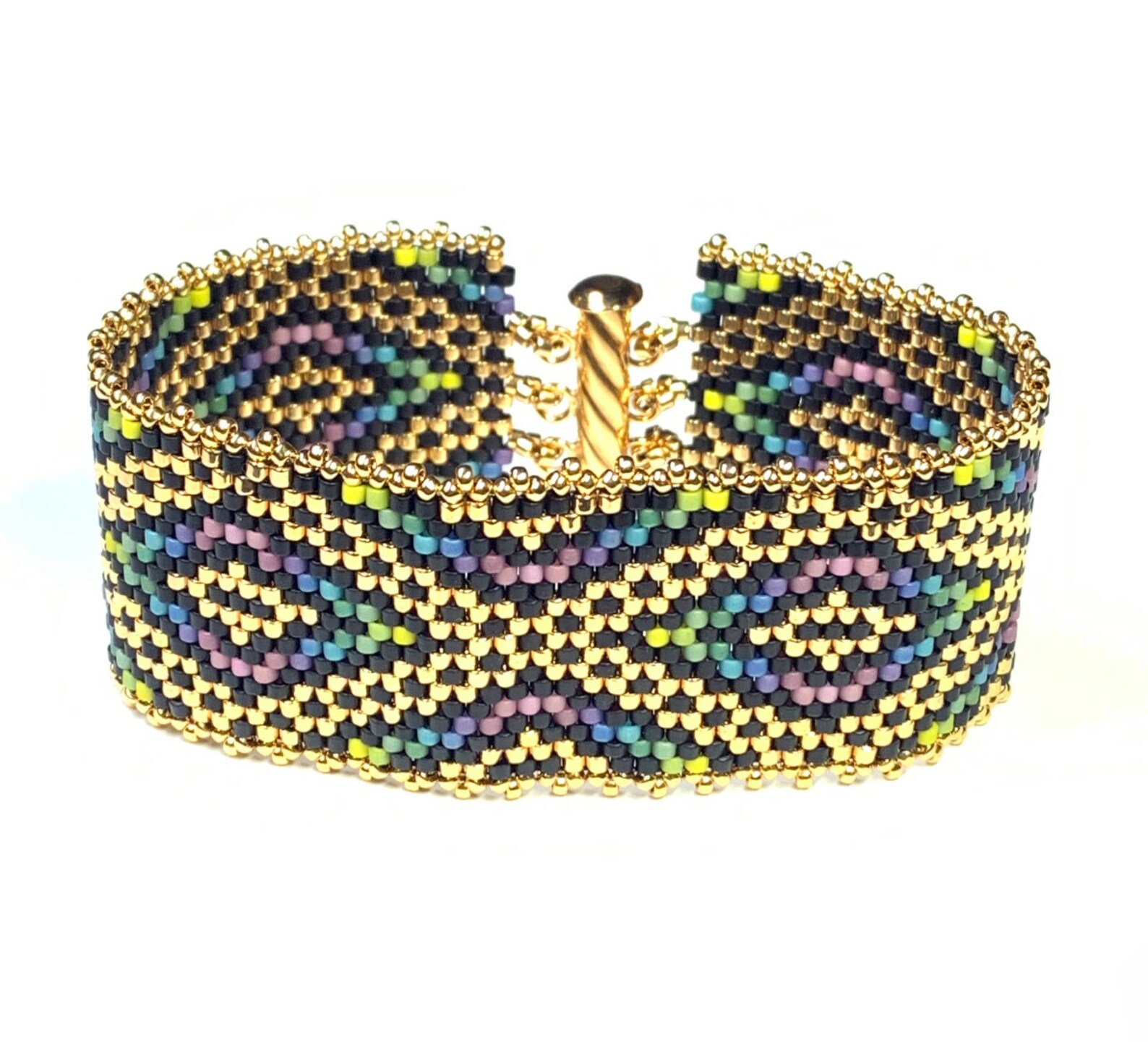 PATTERN - Single Peyote - Daisy Chain Diamonds Bracelet - Etsy