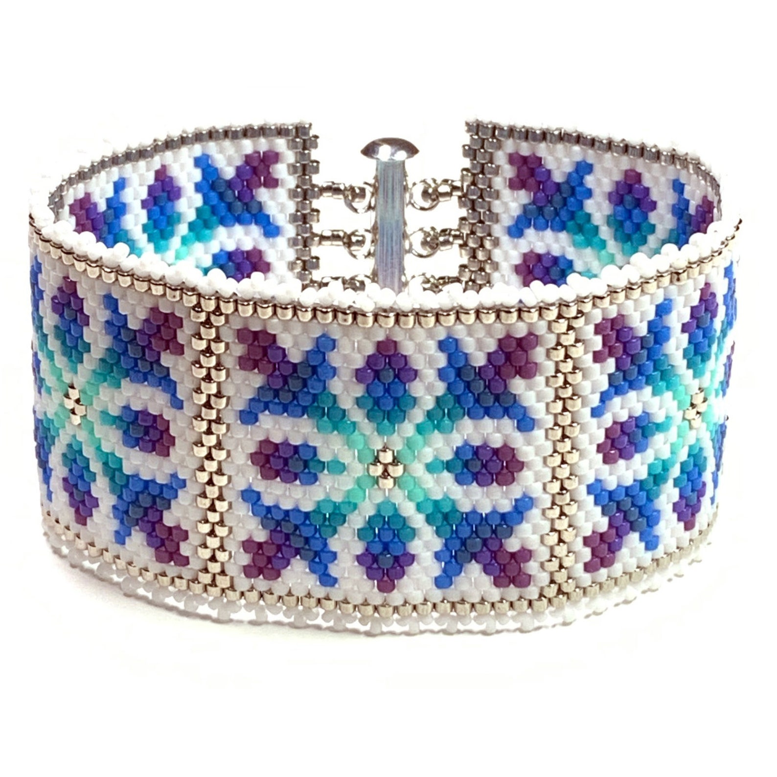 PATTERN - Single Peyote - Quilted Motif Bracelet - Etsy