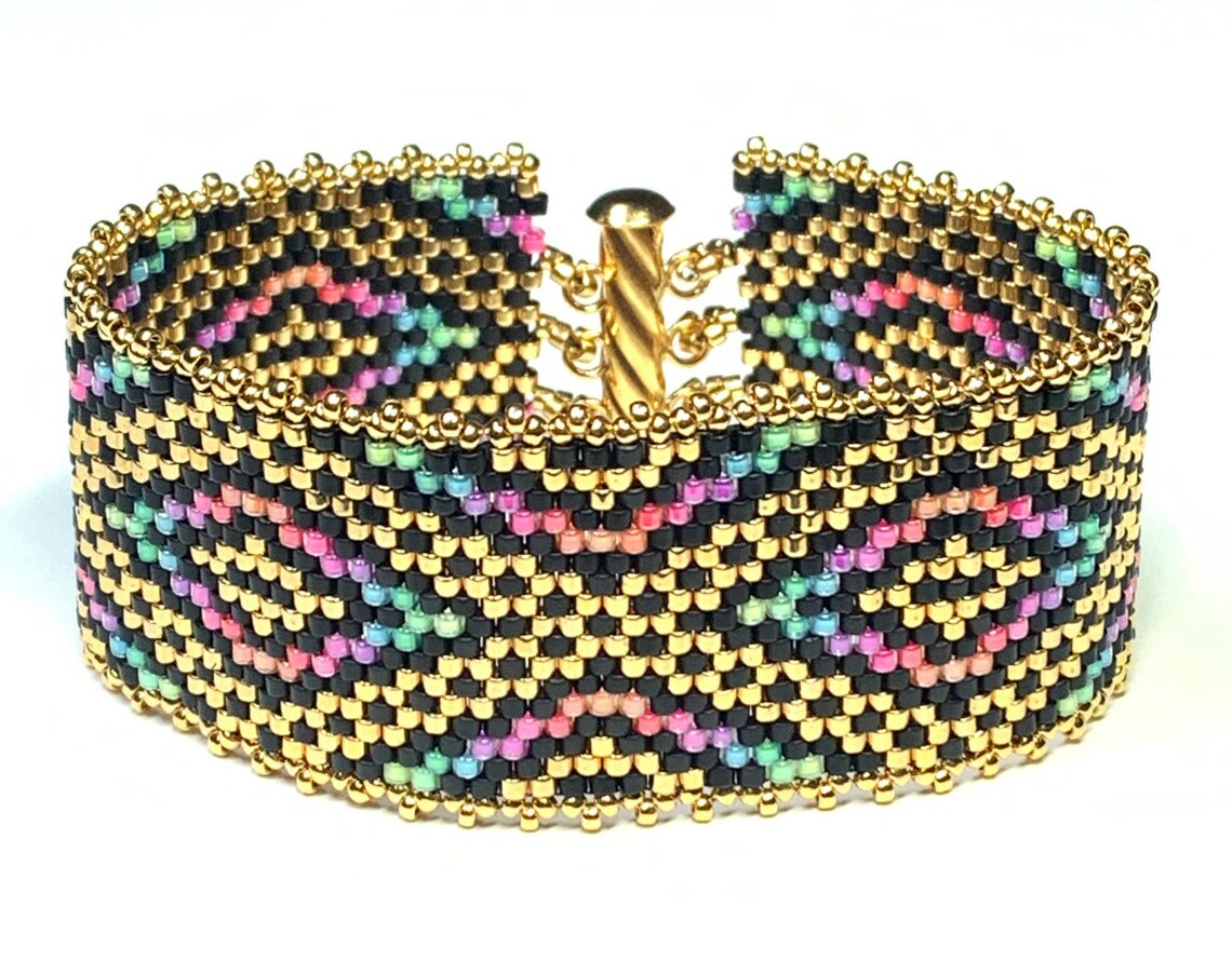 PATTERN - Single Peyote - Daisy Chain Diamonds Bracelet - Etsy
