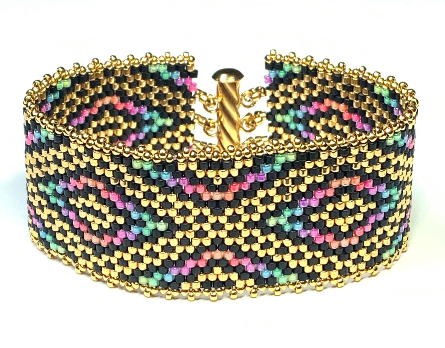 PATTERN - Single Peyote - Daisy Chain Diamonds Bracelet - Etsy Canada