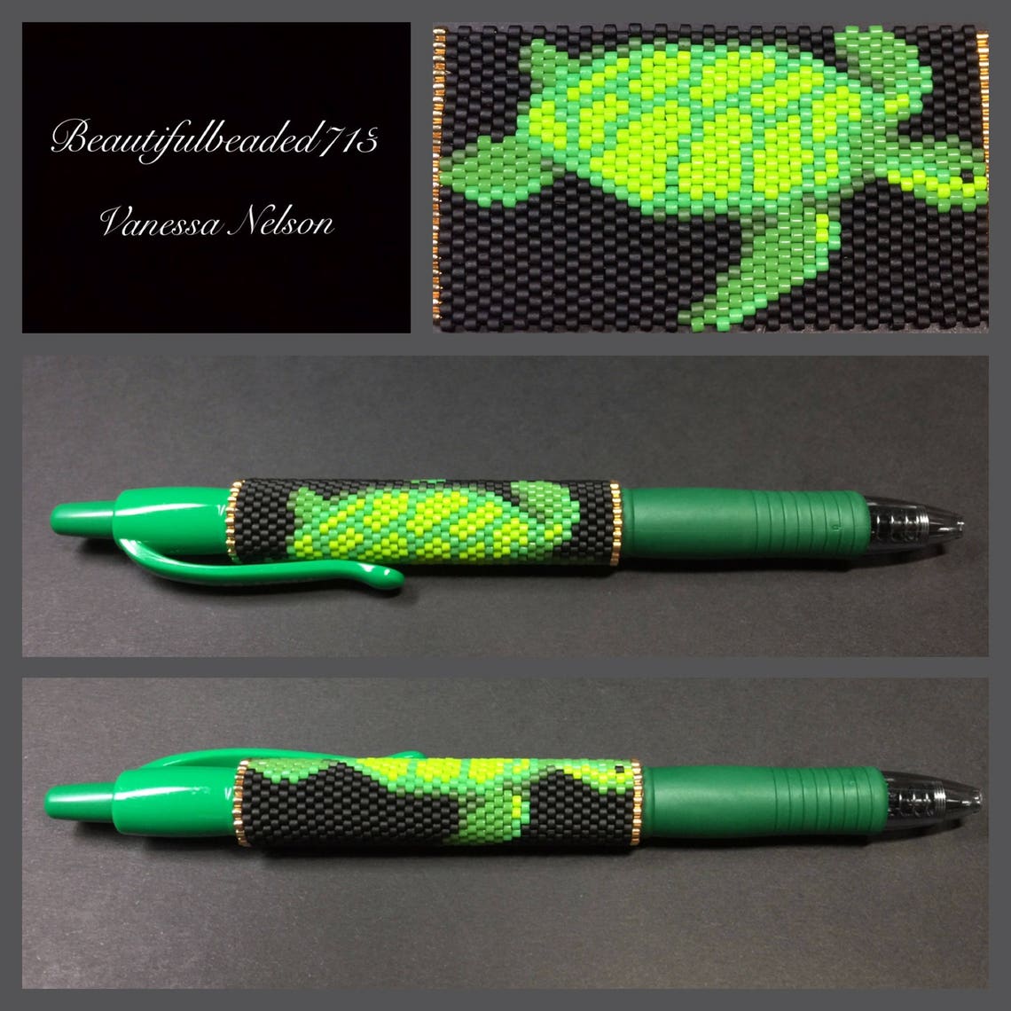 PATTERN - Single Peyote - Turtle Pen Wrap - Etsy