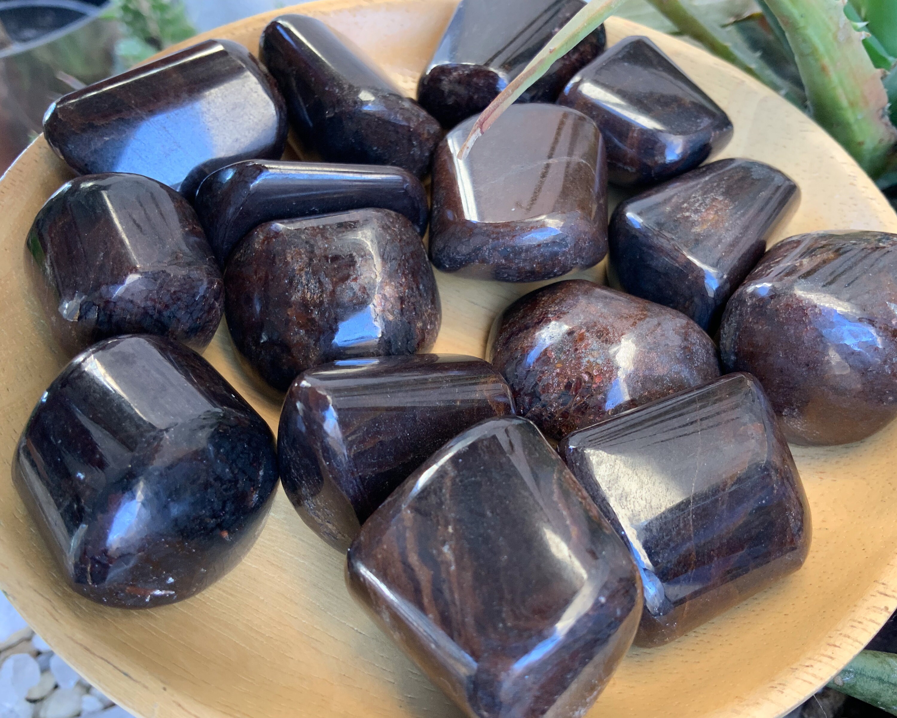 Garnet Tumbled Stone Tumble Garnet Pebble Polished Pocket Stone - Etsy