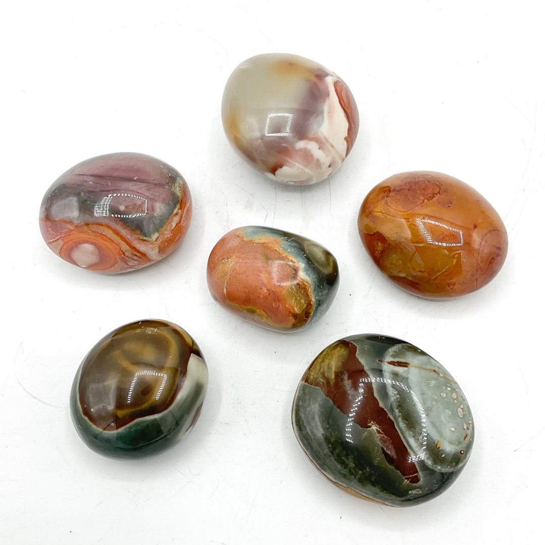 Polychrome Jasper Palm Stones - Etsy