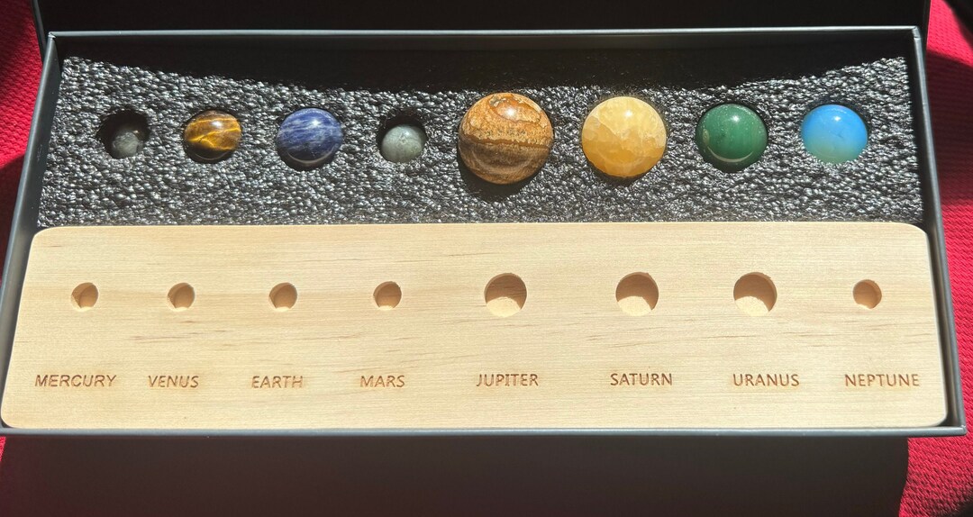 Natural Eight Planets of the Solar System Model Crystal and Mineral ...