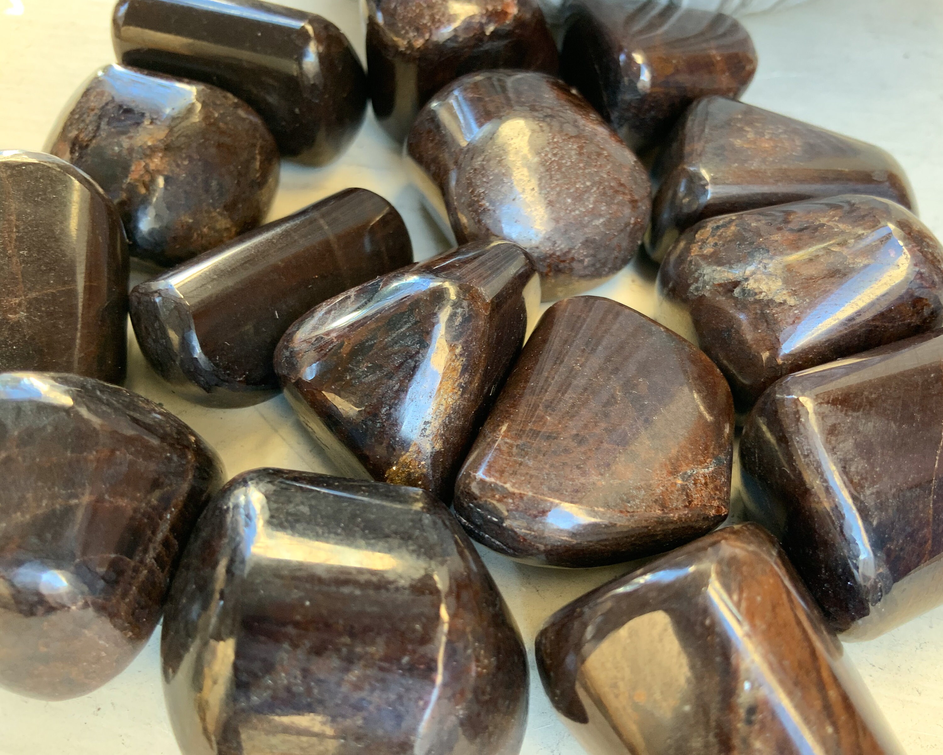 Garnet Tumbled Stone Tumble Garnet Pebble Polished Pocket Stone - Etsy