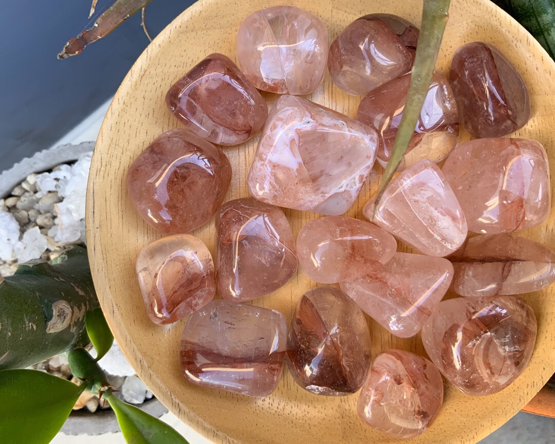 Fire Quartz Tumbled Stone Tumble Red Hematoid Quartz Pebble Polished ...