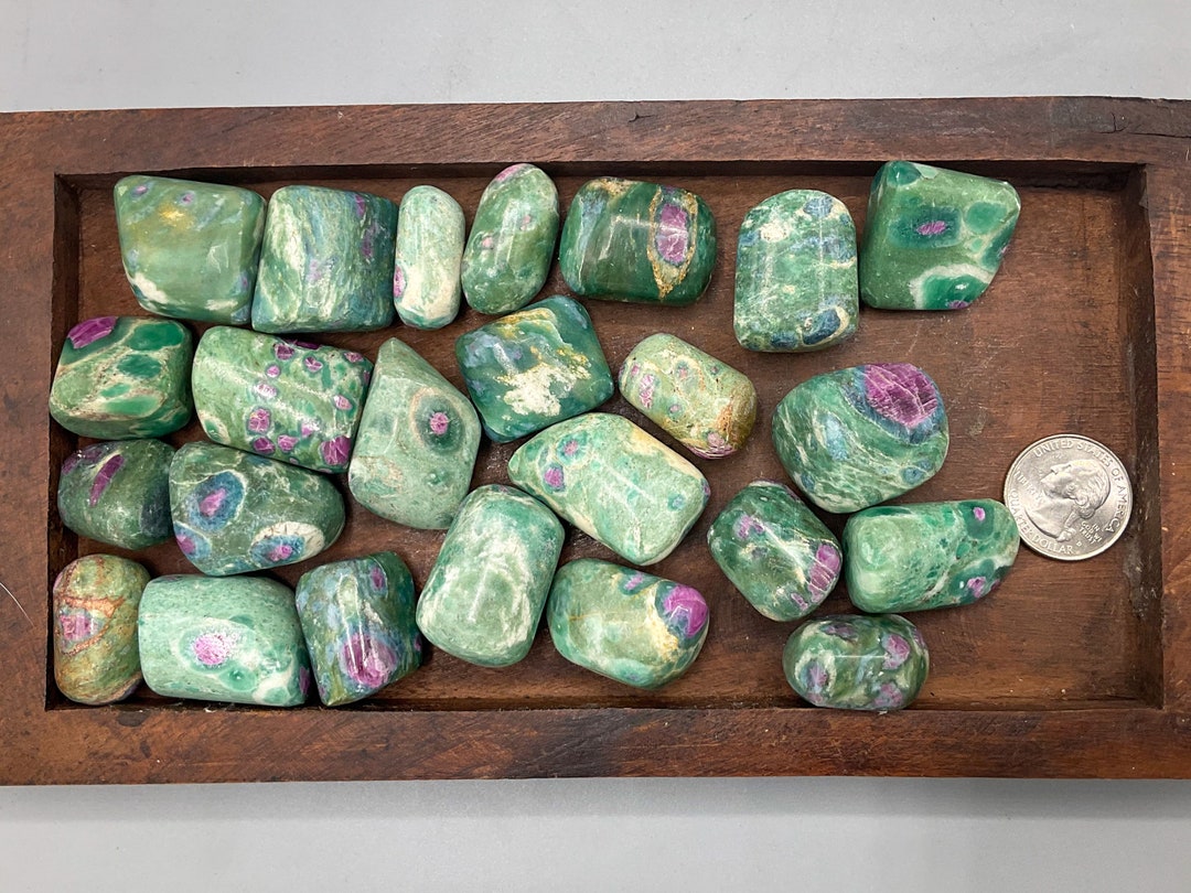 Ruby in Fuchsite Tumbled Stones Wholesale Ruby Fuchsite Tumbles Bulk ...