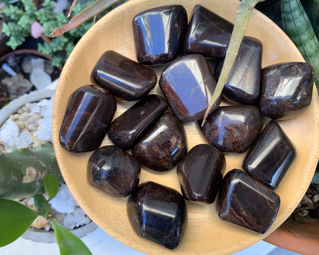 Garnet Tumbled Stone Tumble Garnet Pebble Polished Pocket Stone - Etsy