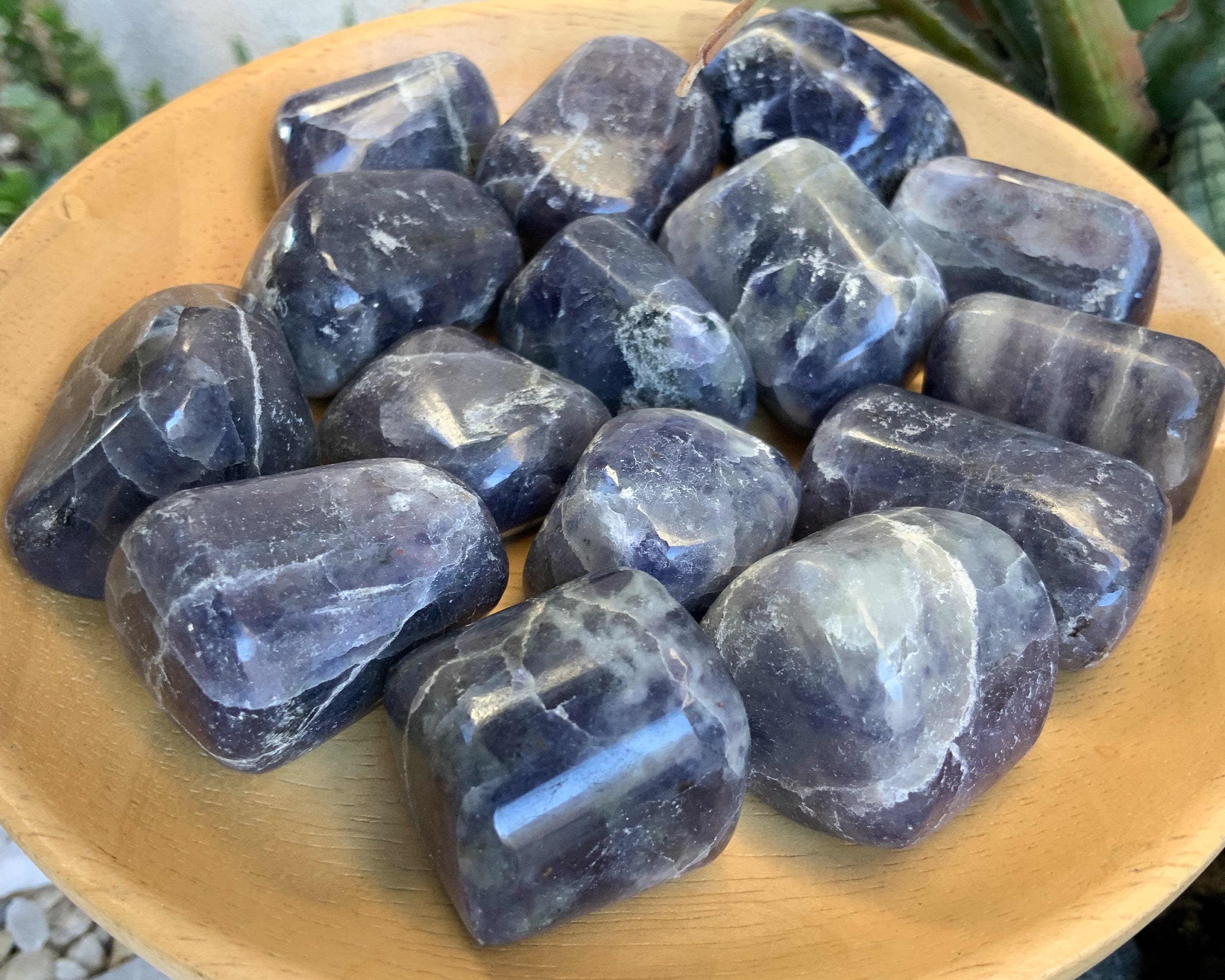 Iolite Tumbled Stone Tumble Blue Cordierite Pebble Polished Pocket ...