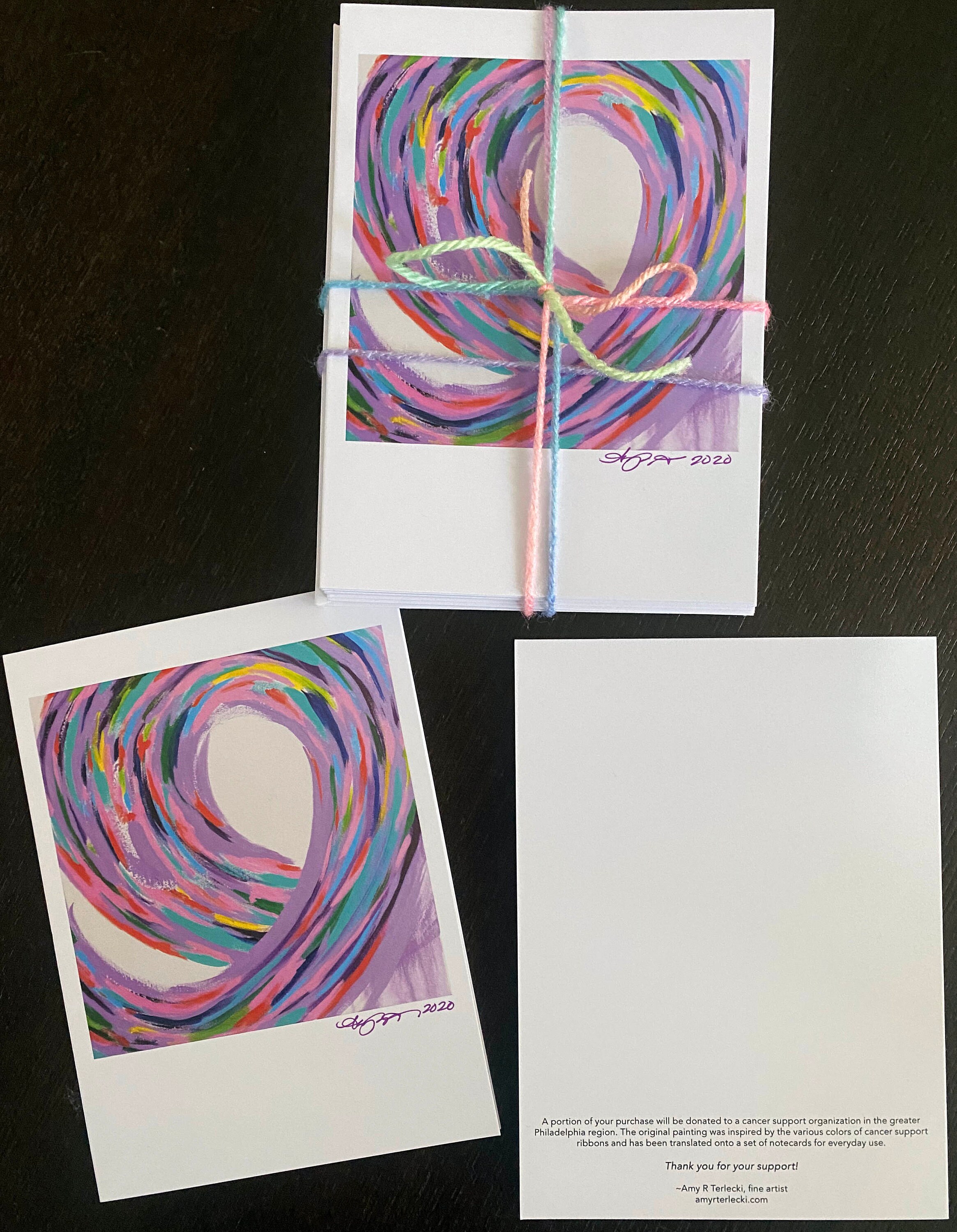 Cancer Ribbon Notecards set of 10 blank notecards and envelopes 40% ...
