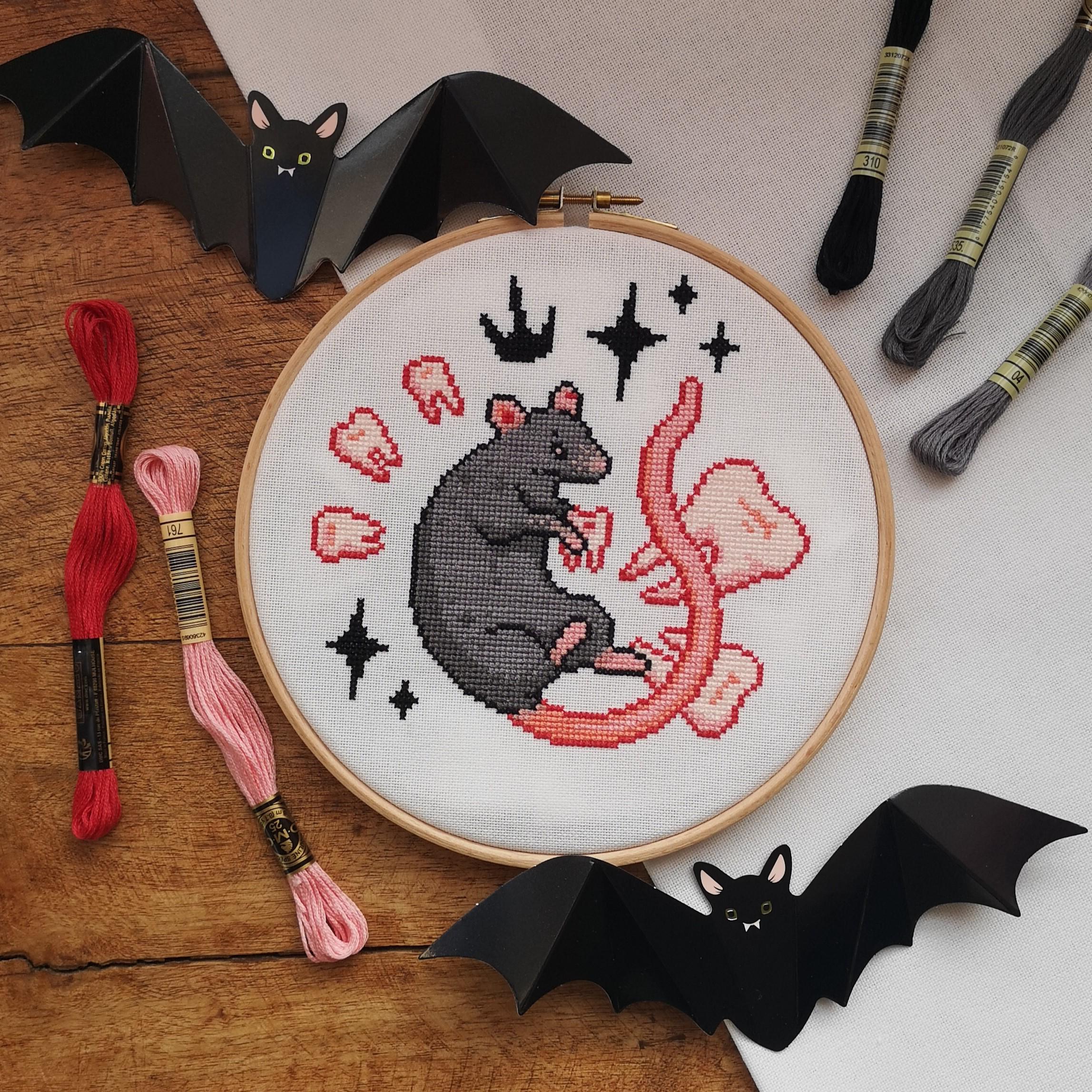 Rat With Teeth Animal Cross Stitch Pattern PDF - Etsy