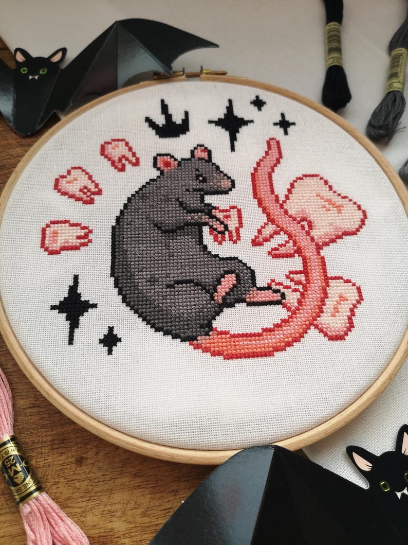 Rat With Teeth Animal Cross Stitch Pattern PDF - Etsy