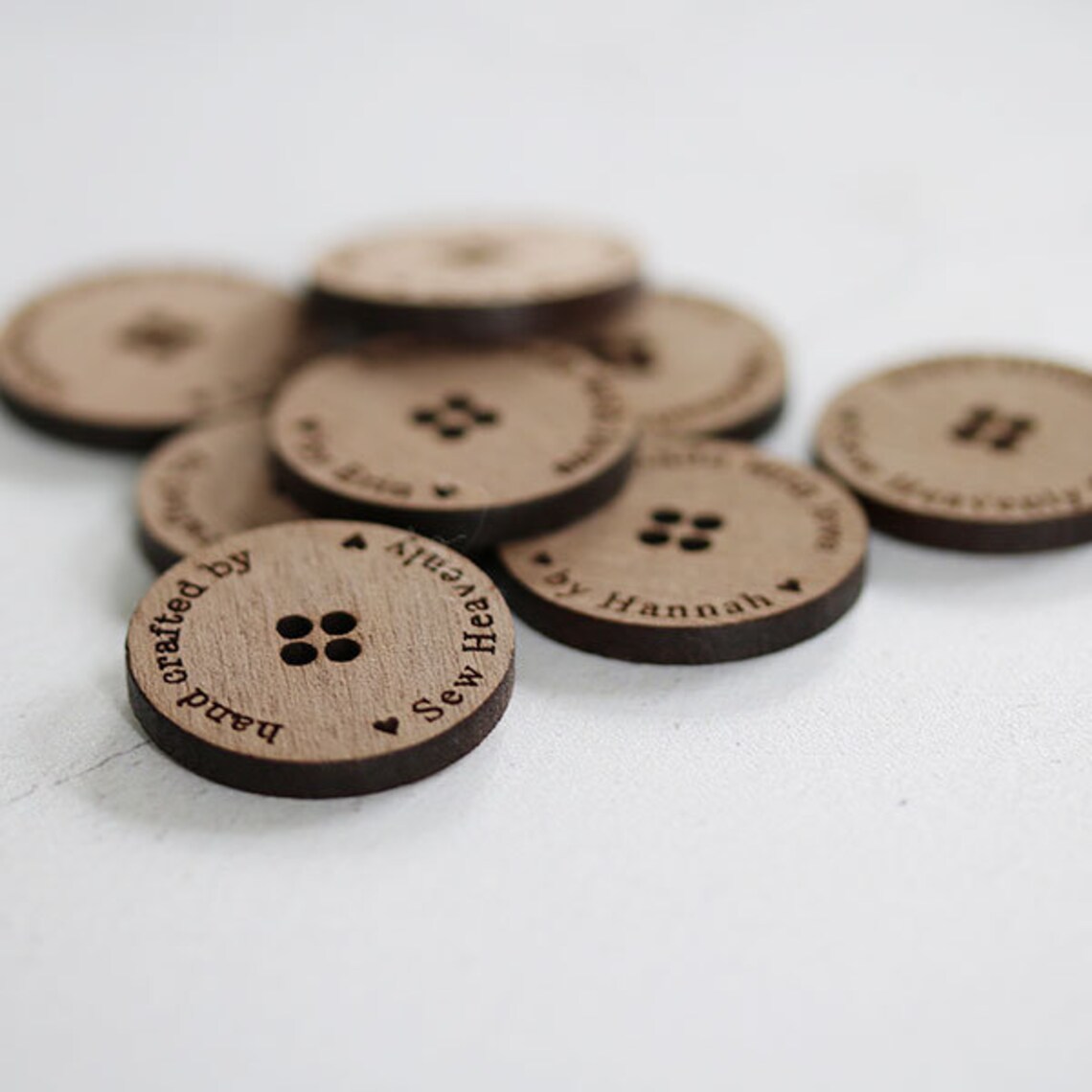 20mm Handmade Engraved Wooden Buttons Flat Back Buttons Custom - Etsy
