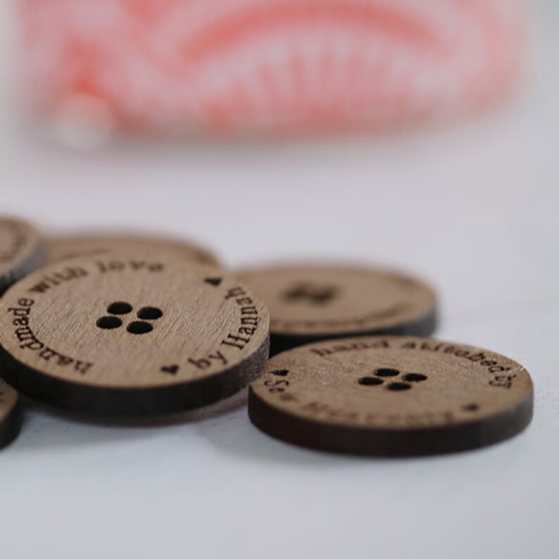 20mm Handmade Engraved Wooden Buttons Flat Back Buttons Custom - Etsy