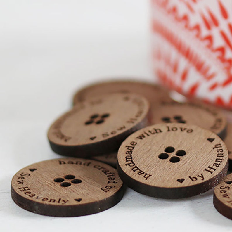 20mm Handmade Engraved Wooden Buttons Flat Back Buttons Custom - Etsy