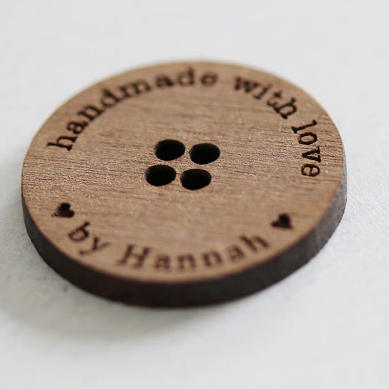 25mm Handmade Engraved Wooden Buttons Flat Back Buttons Custom | Etsy