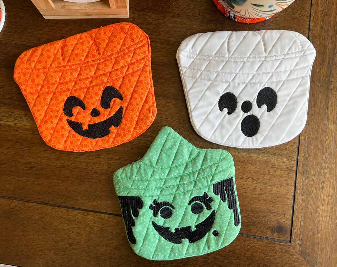 Halloween Pail Mug Rug, Coaster, Small Placemat - Etsy