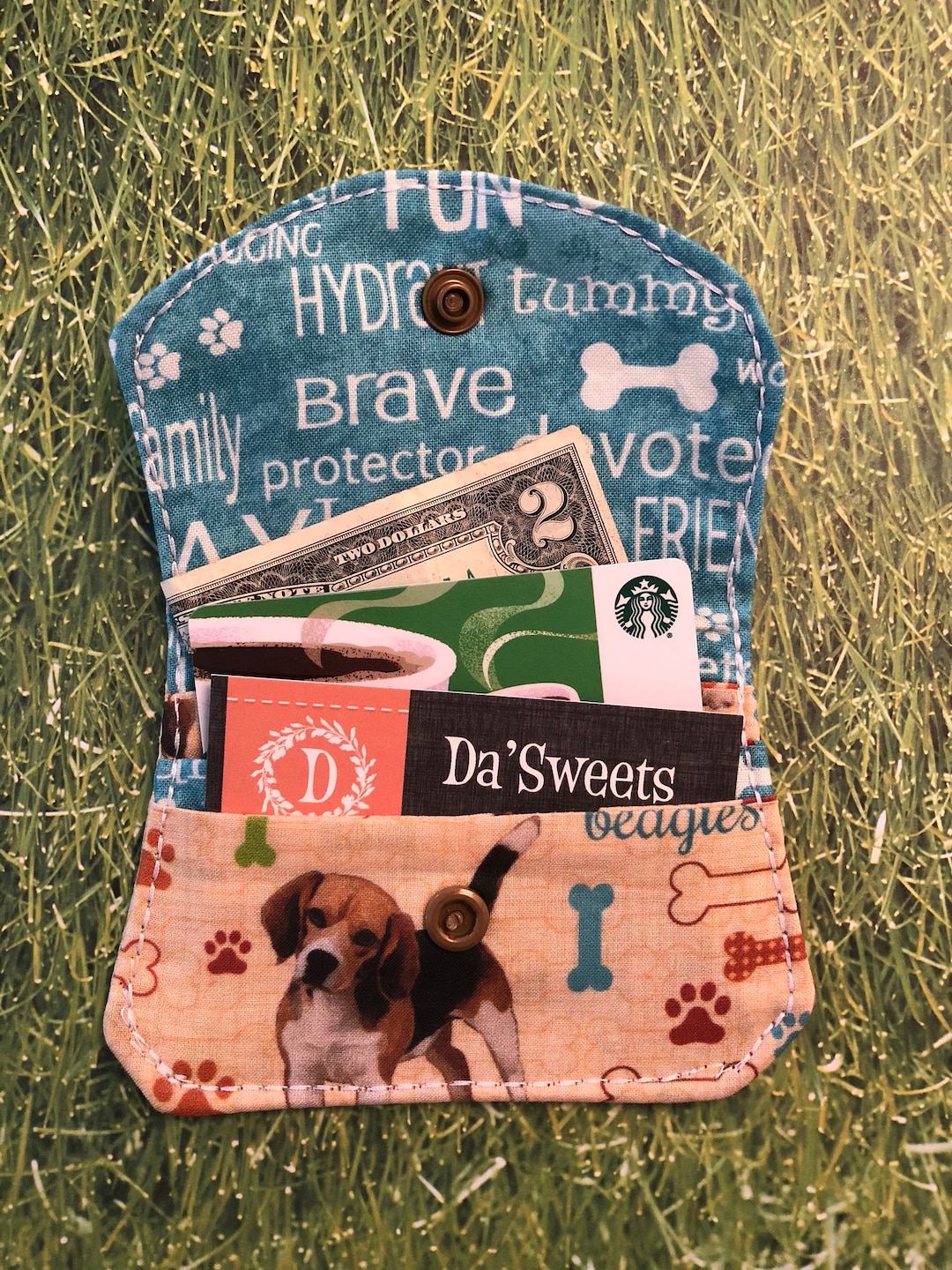 Beagle Fabric Wallet With Snap Closure - Etsy
