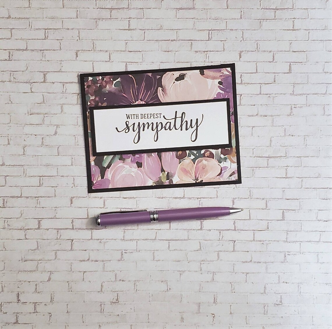 Purple Floral Sympathy Card Set Condolence Card Floral - Etsy