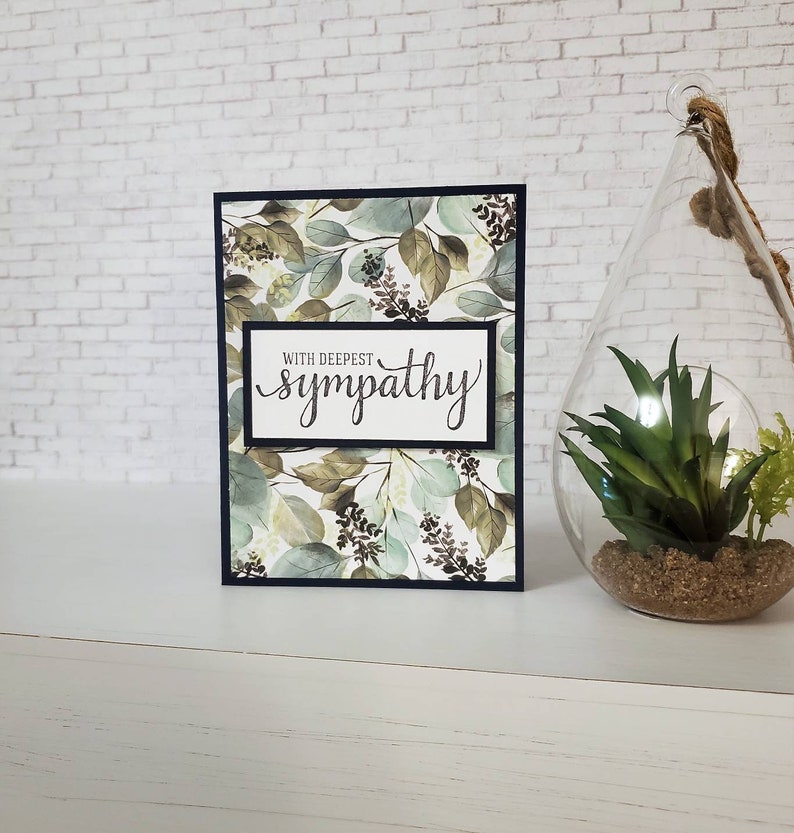 Navy/floral With Sympathy Card Set Condolence Card Floral - Etsy