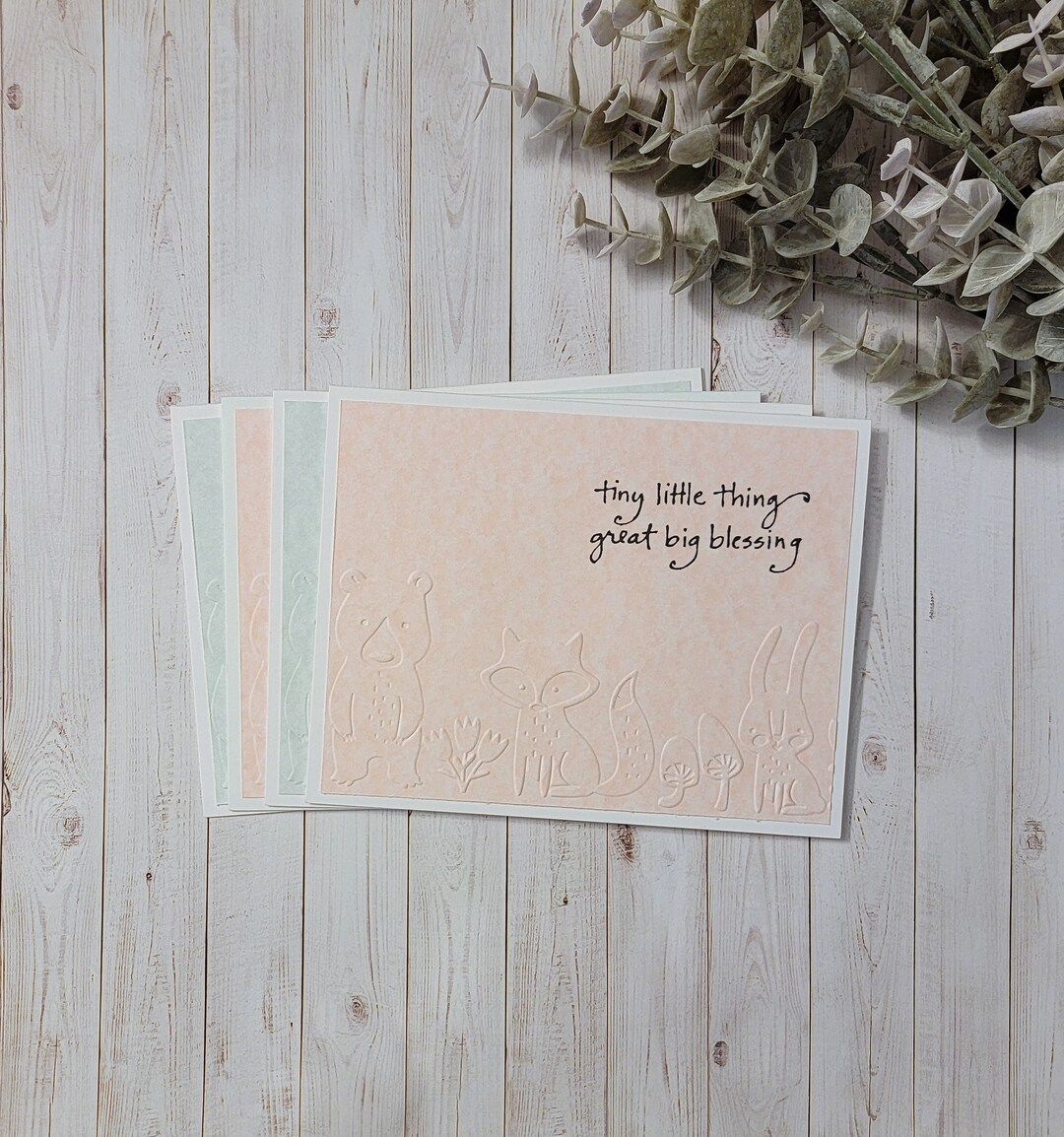 Embossed Baby Shower Card Set, Shower Cards, New Baby Cards, Blue and ...