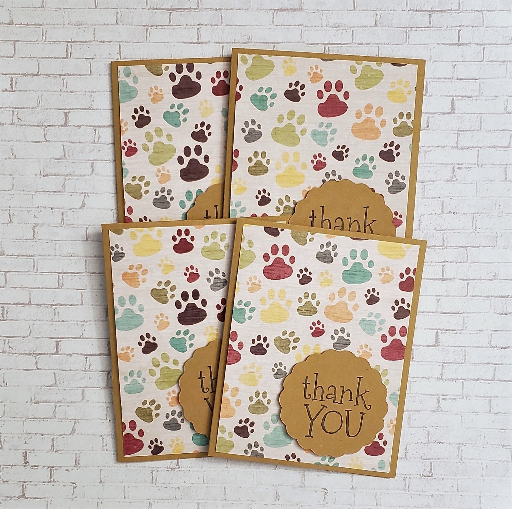 Thank You Paw Prints Card Set Pet Sitting Thank You Cards - Etsy