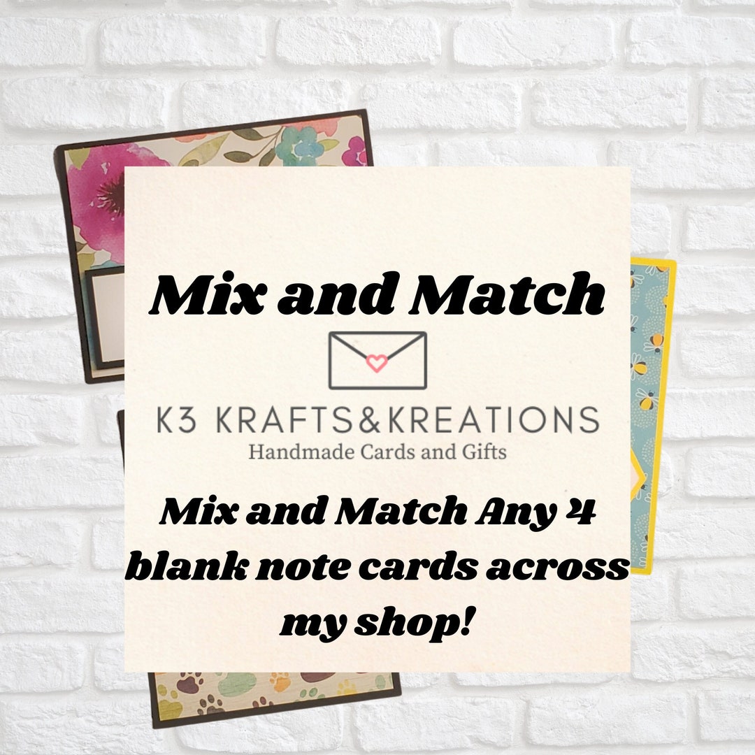 Blank Note Card Mix and Match Pack, Assorted Note Cards, Make Your Own ...