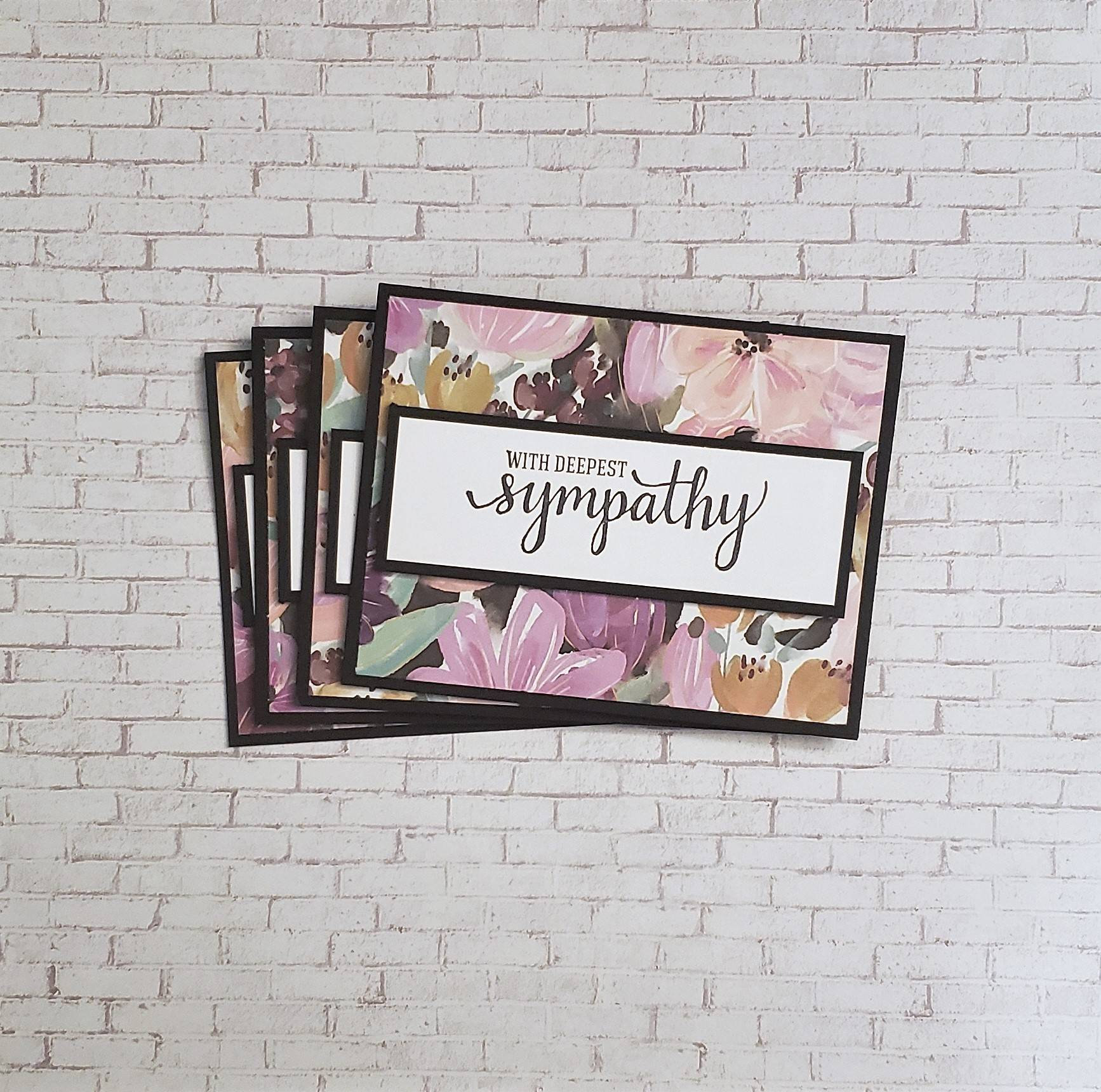 Purple Floral Sympathy Card Set Condolence Card Floral - Etsy
