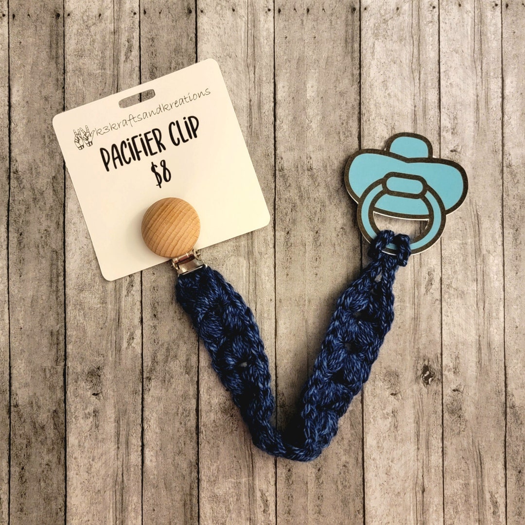 Crocheted Pacifier Clips, Handmade Baby Gifts, Binky Clips, Baby Shower ...
