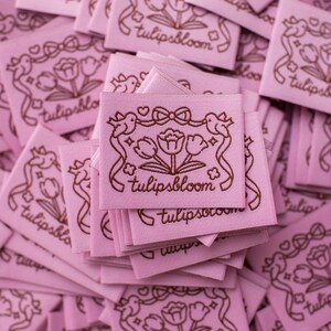 Tulip Bird Pink Woven Label / 4.5cm X 3.5cm - Etsy